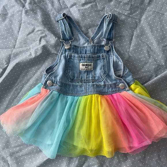 OshKosh B'gosh | Dresses | Osh Kosh 2 Month Denim Overall Dress With Tulle | Poshmark